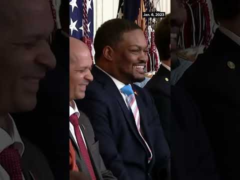 #Biden jokes about name at #January6 ceremony