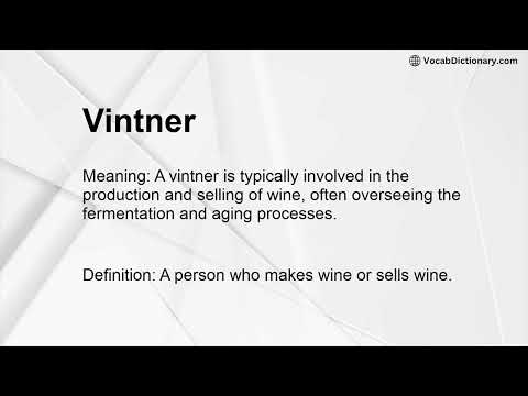 Vintner Meaning