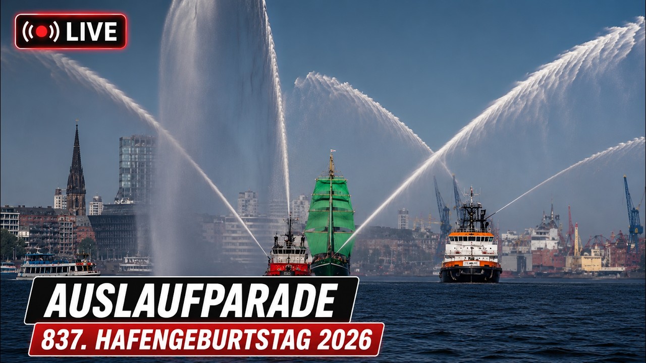 LIVE: Das große Finale! Auslaufparade & Helikopter-Action Hafengeburtstag 2026