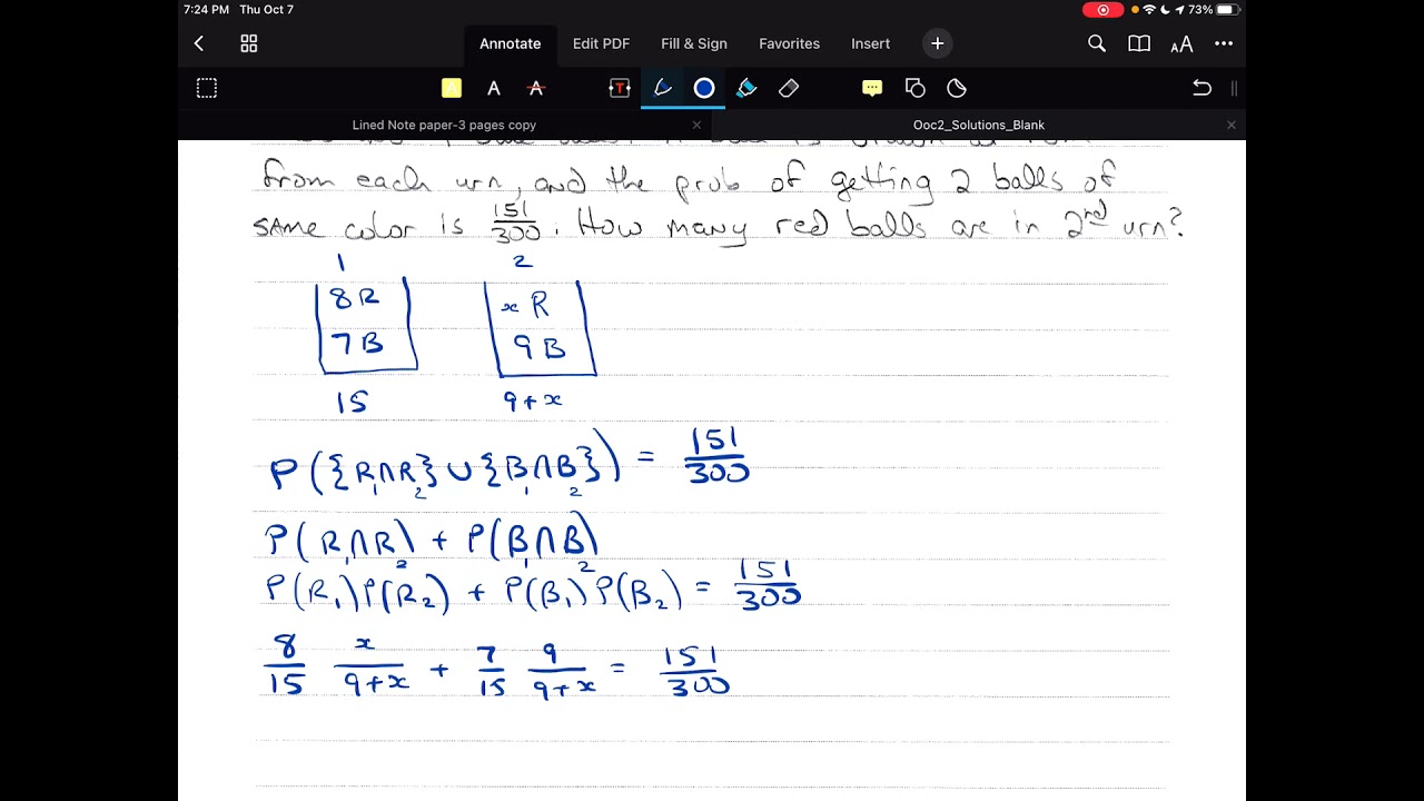 Probability Theory Out of Class Exercises 2 Solutions FA21