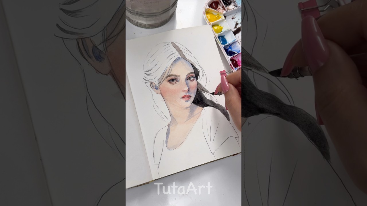 30 minutes watercolor portrait