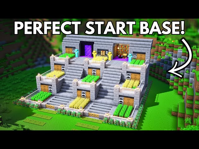 Perfect Starter Survival Base! +Tutorial 🏡(77) Minecraft Map