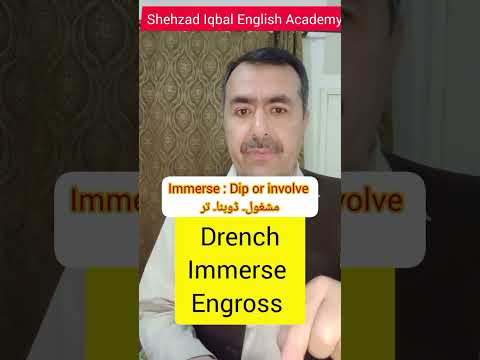 Drench, Immerse, Engross. Meaning and Use