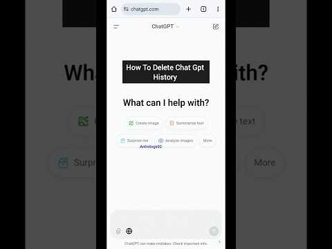 How To Delete Chat Gpt History #shorts