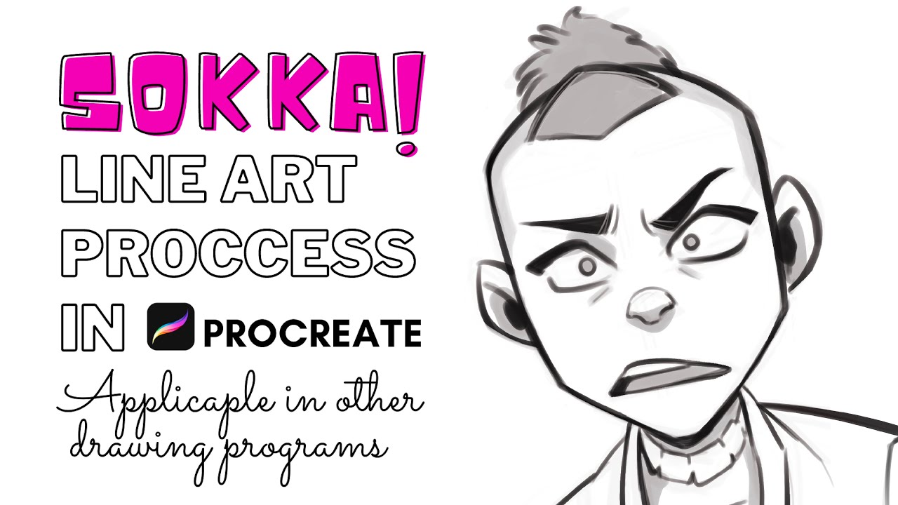 Procreate Line Art Process: Drawing Sokka Team Avatar