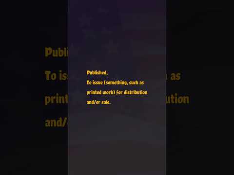 Published Pronunciation & Meaning US English