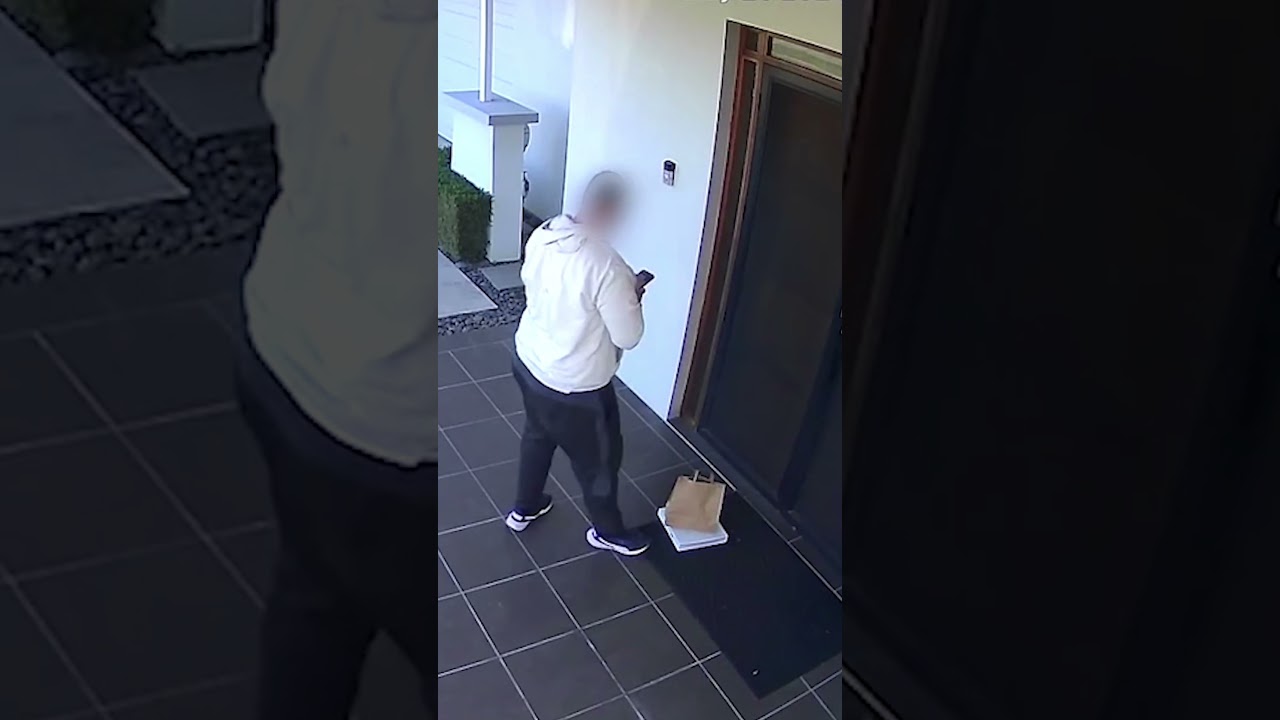 Hungry Uber Eats driver takes a photo of food being delivered, then STEALS it for himself😭 #shorts