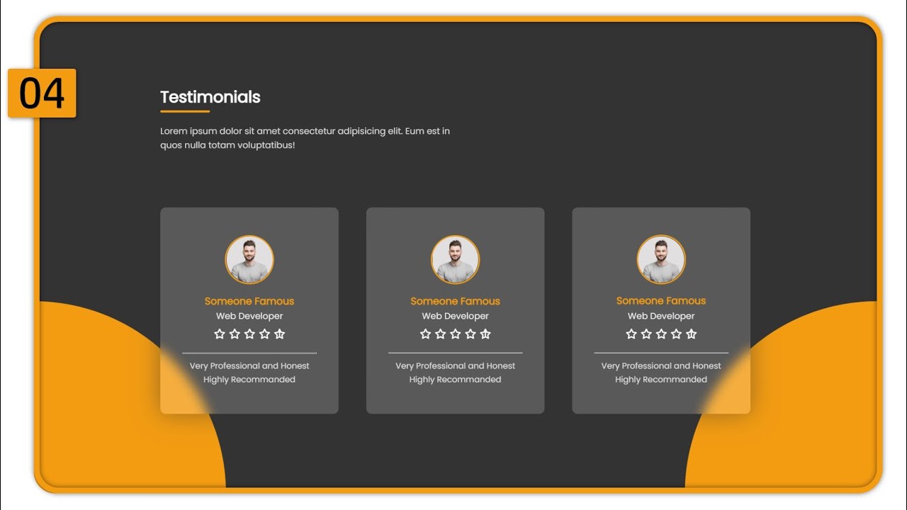 #4 How to Make Testimonial Slider Using Html Css | Testimonial Slider Html Css | Crown Coder