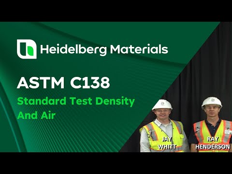ASTM C138 Standard Test Method for Density (Unit Weight), Yield, and Air Content of Concrete
