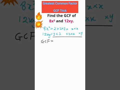 How to Find the GCF of Algebraic Expressions | Greatest Common Factor