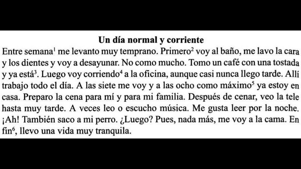 TEXTO-UN DÍA NORMAL Y CORRIENTE(VERSIÓN NEUTRAL)