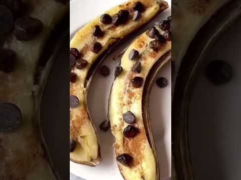 Make this dessert in 7 minutes! (Air-fried banana split!)