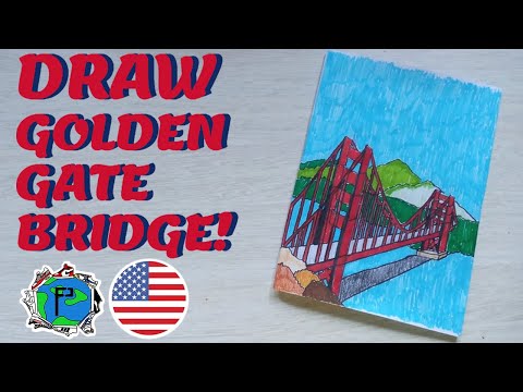 Drawing Golden Gate Bridge! #Shorts
