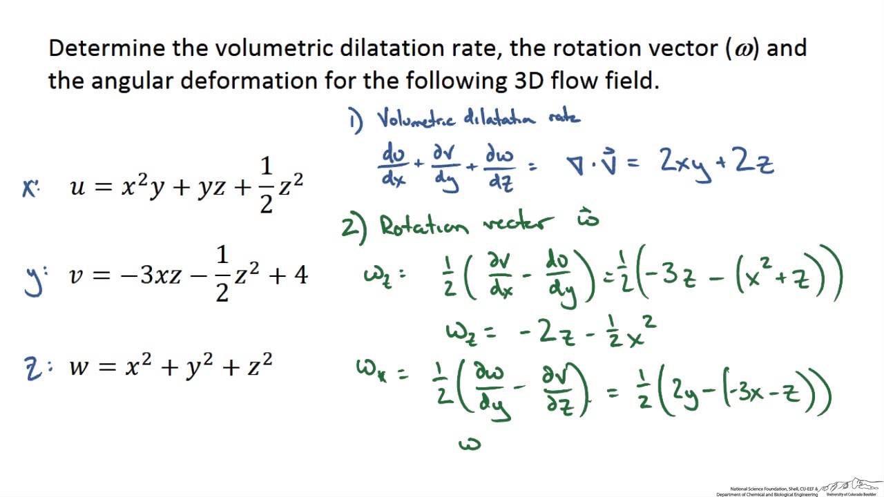 Fluid Kinematics Calculations