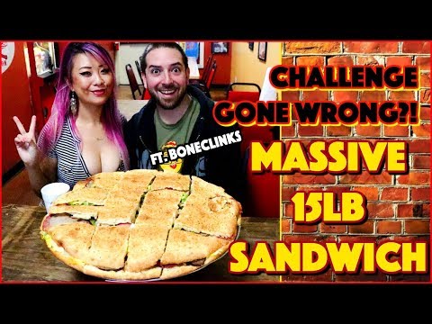 MASSIVE 15 PIZZA SANDWICH CHALLENGE GONE WRONG?! ft. Boneclinks - My NY Pizza in Fontana, CA