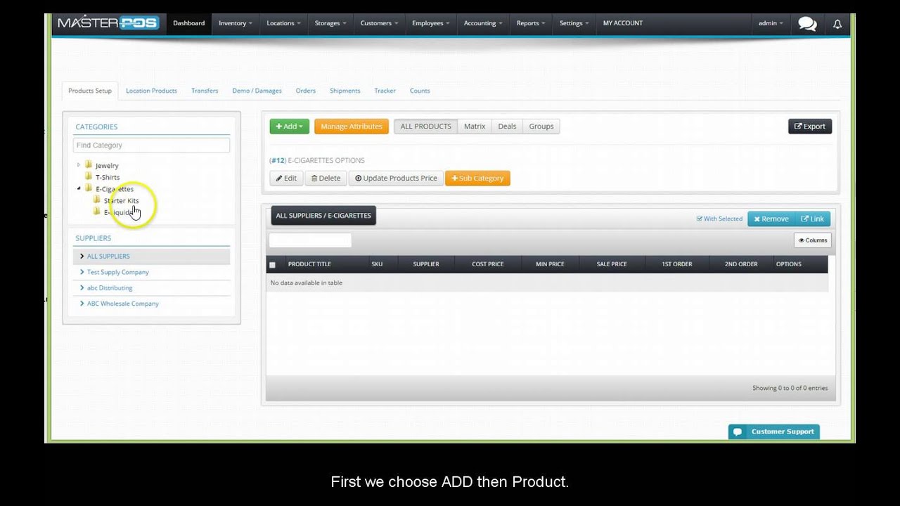 Master POS Basic Inventory Setup HD