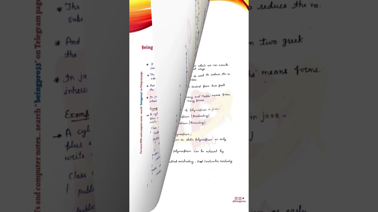 #Handwritten Notes || Java || Programming || Coding || #BeingPro
