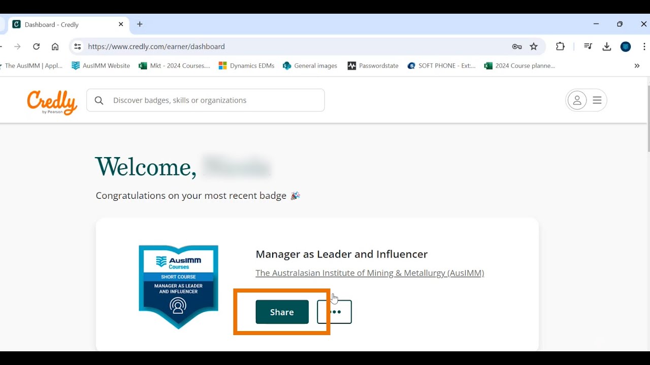 AusIMM Courses digital credentials | Share your knowledge with your networks