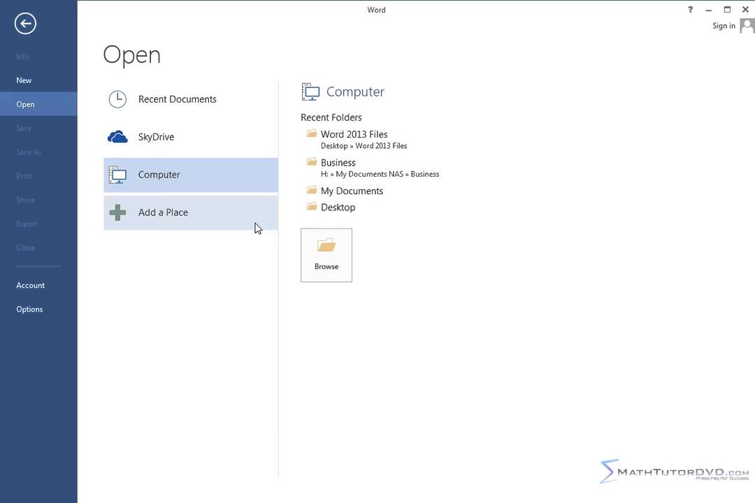 Lesson 3 - Opening Documents