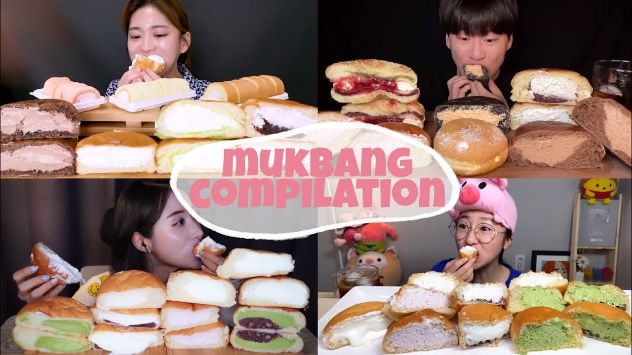 Cream Bread ASMR [Mukbang Compilation]
