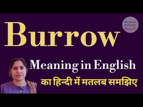 Burrow meaning in hindi l meaning of burrow l burrow ka matlab l vocabulary