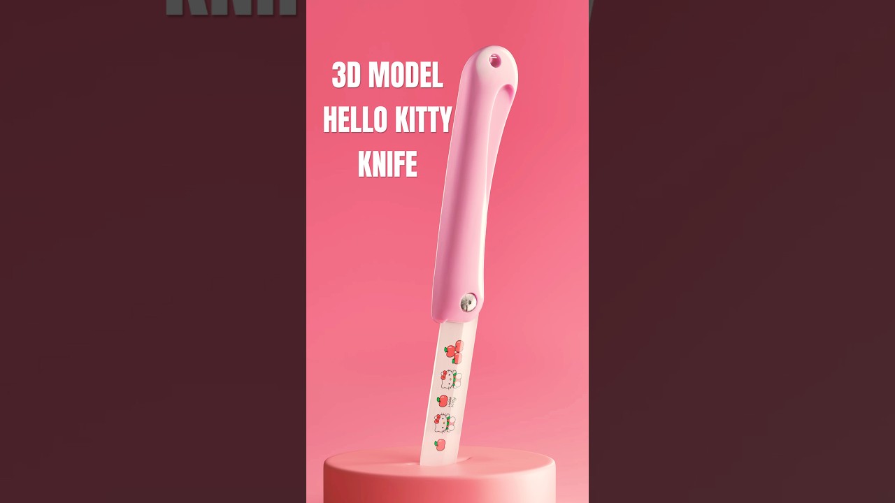 Modeling a Hello Kitty knife #Plasticity #Blender #3Dmodeling #hellokitty #plasticity3d #blender3d