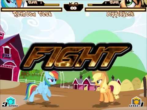 [Mugen] Rainbow Dash v. Applejack, Fight For The Ticket!
