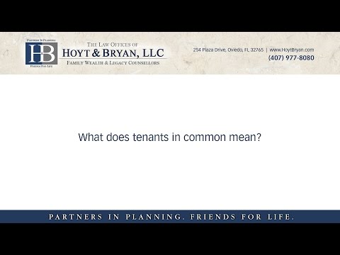 What does tenants in common mean?