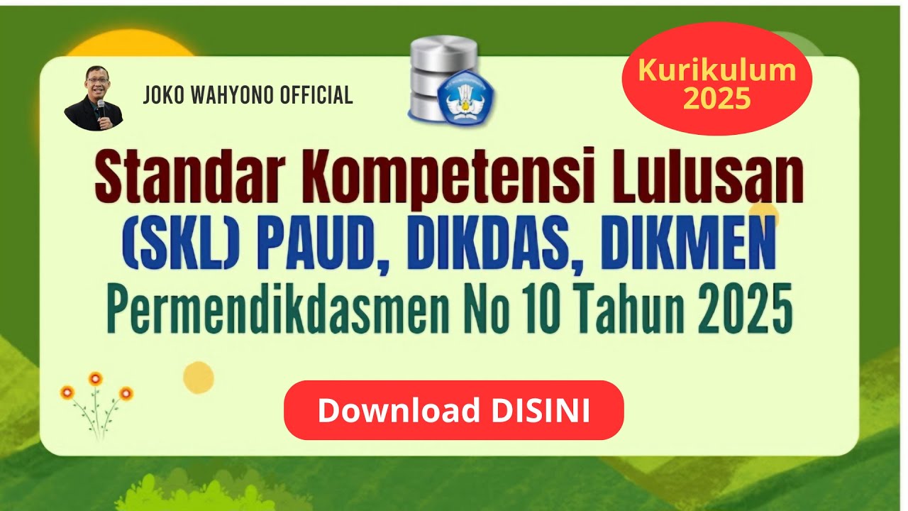 SKL STANDAR KOMPETENSI LULUSAN JENJANG PAUD DASAR DAN MENENGAH KURIKULUM BARU 2025 DEEP LEARNING