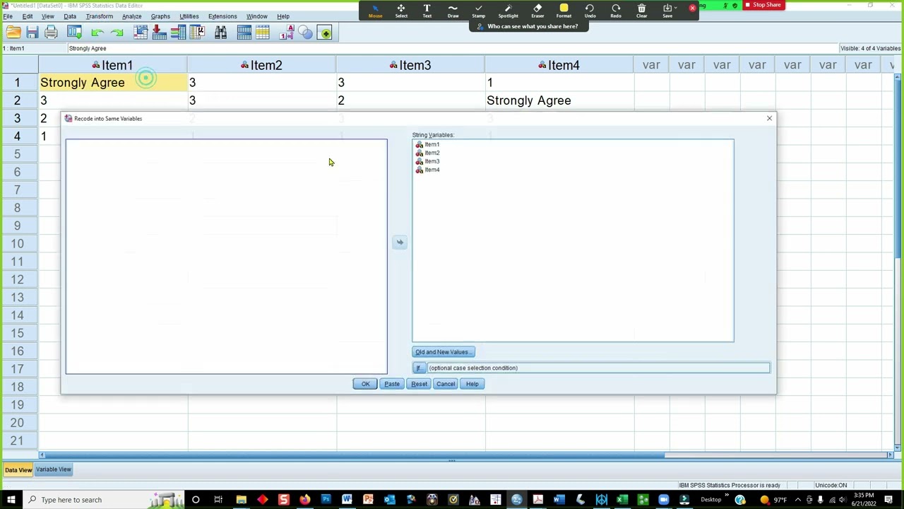 Recoding String Variables into Numeric Variables in SPSS