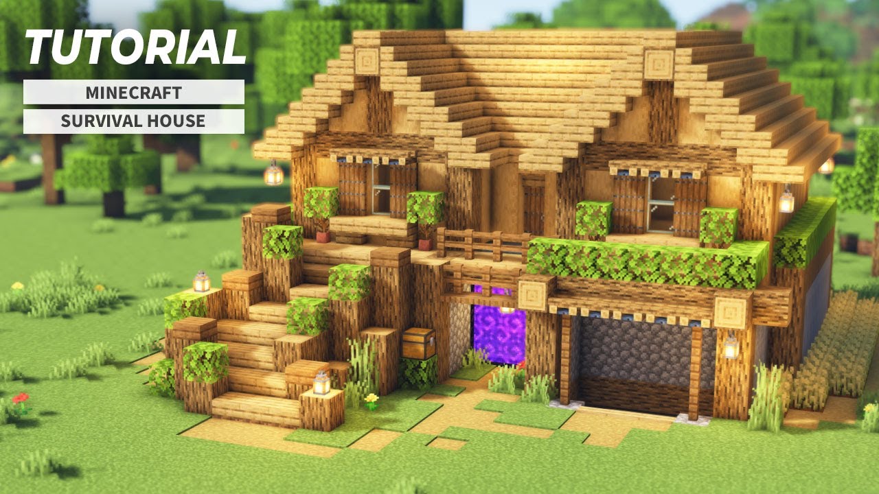 Minecraft: How To Build a Survival Wooden House (Tutorial) - マイクラビルダーズ