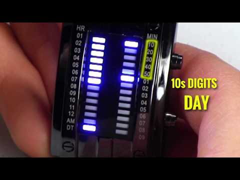 Binary LED Watch - How to Read and Set Time and Date easy instructions