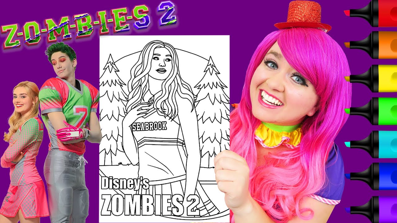 Coloring Addison Zombies 2 Disney Coloring Page Prismacolor Markers | KiMMi THE CLOWN