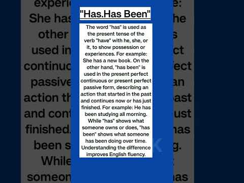 Has and Has Been || English grammar #english #shortsfeed #has #hasbeen #grammar