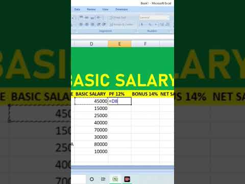 Basic Salary Pf Calculated #computer #excel