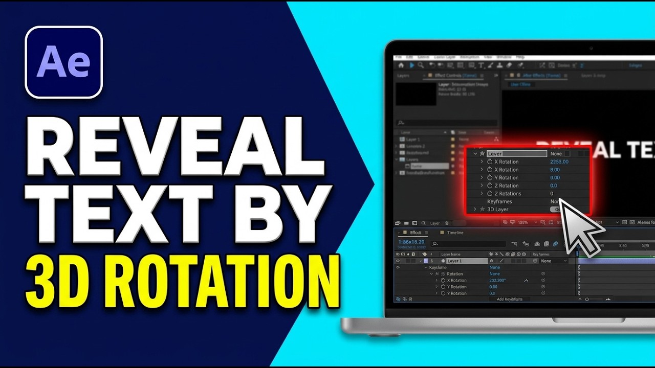 How to Reveal Text By 3D Rotation in After Effects 2026 (Complete Guide)