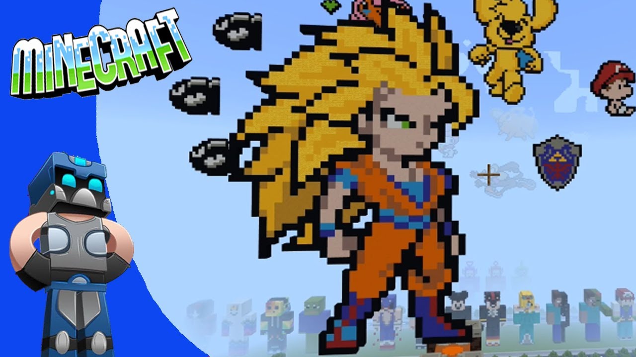 Minecraft: Como hacer Goku Pixel art Tutorial