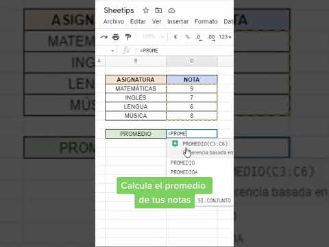 Calcula el promedio de tus notas en #googlesheets con #sheetips #aprendeconsheetips #excel #promedio
