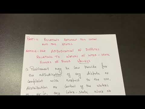 Article 262 (Part-XI) constitution of india
