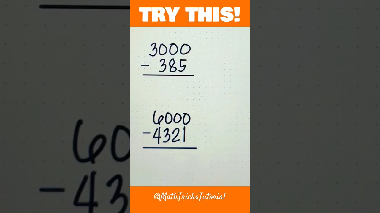 Subtraction Hacks! #MathTricksTutorial #maths #tutorial #mathematics #shorts #education #foryou