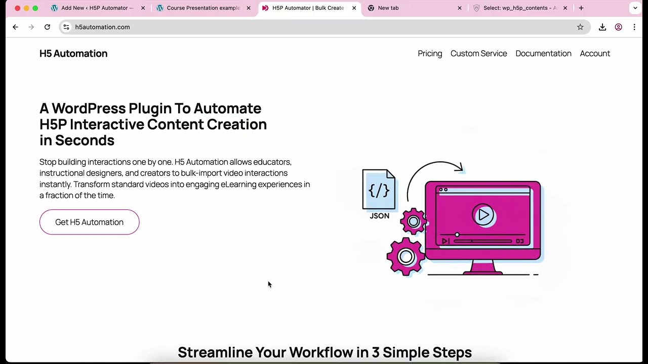 Bulk Import H5P Course Presentation Content