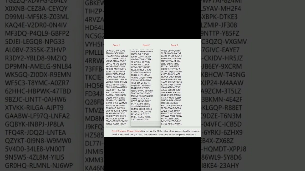 Steam Game Valid CD-keys