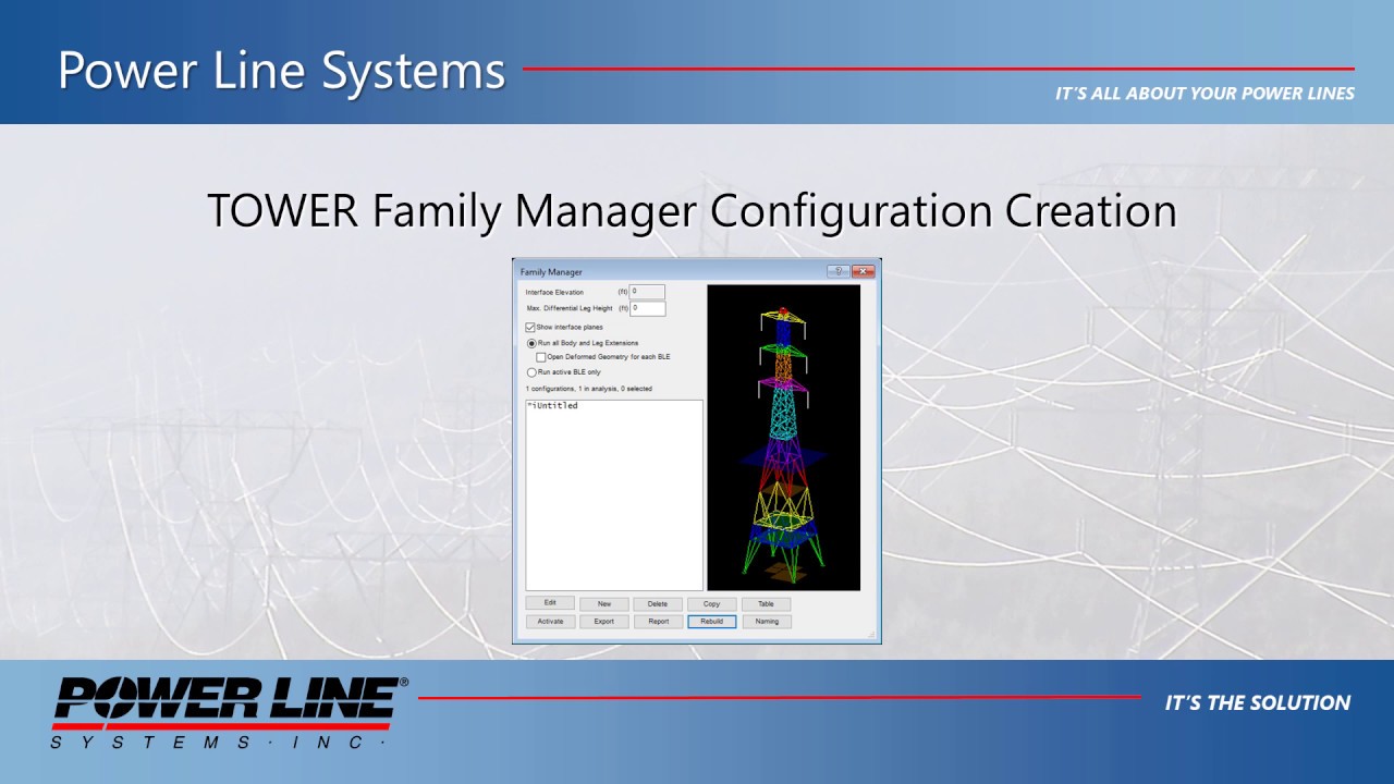 TOWER Family Manager Configuration Creation