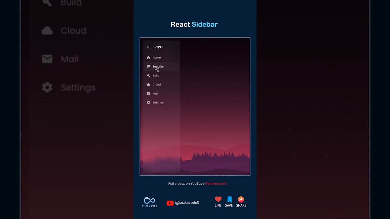 React Sidebar #reactjs #sidebar #css3 #frontend