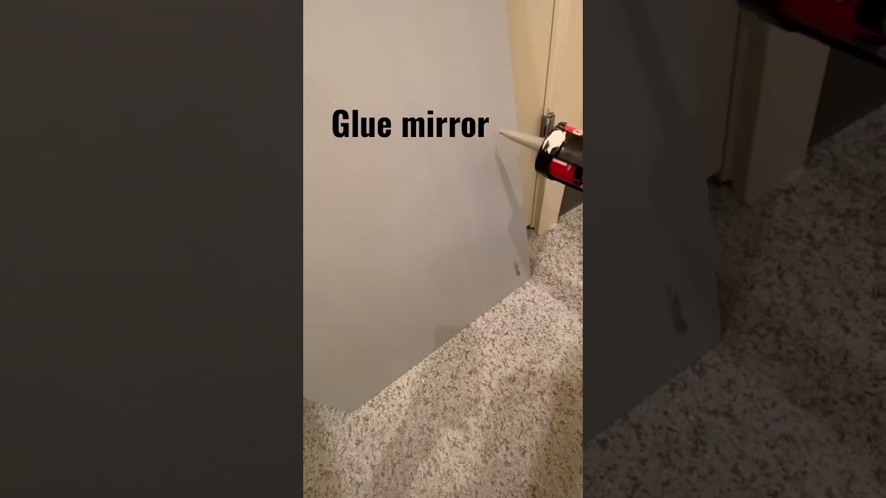 Easy way to install a mirror, glue it #carpentry #diy #remodel