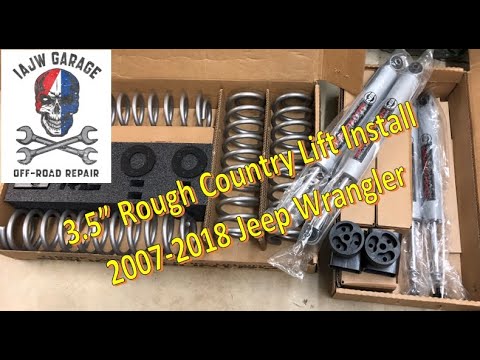 3.5" inch Rough Country Lift Kit Install 2007-2018 Jeep Wrangler JK JKU - It's a Jeep World (DIY)