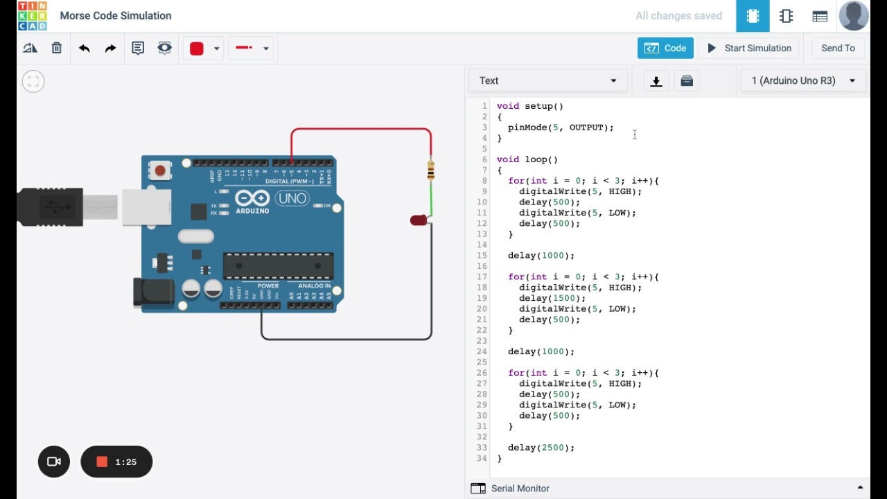 Physical Computing with Arduino - Morse Code Demo