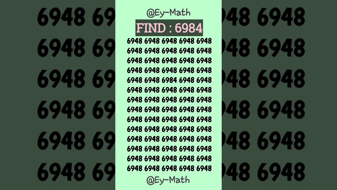 How fast did you spot 6984 from the number set? #fyp #fypシ゚ #fypyoutube #iq #shorts