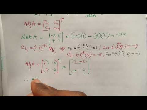 Inverse of a 2×2 matrix: cofactor method