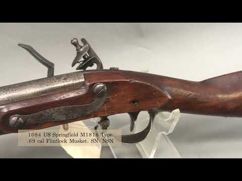 1084 US Springfield M1816 Type .69 cal Flintlock Musket, 1829 Dated [October 18, 2024]